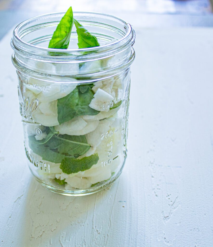 White Daikon Radish Quick Pickle Infused with Basil and Lime - The ...