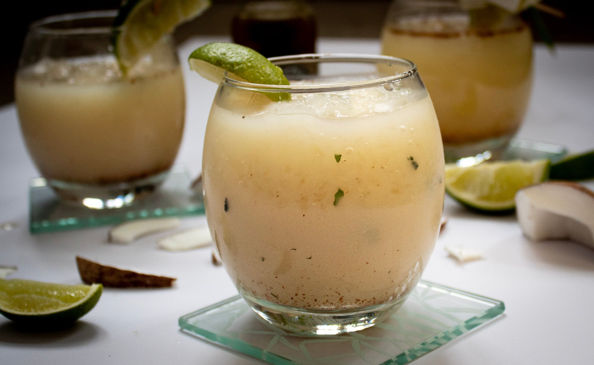 Coconut Ginger Fizz Cocktail with Pistachio Orgeat - The Sifted Field