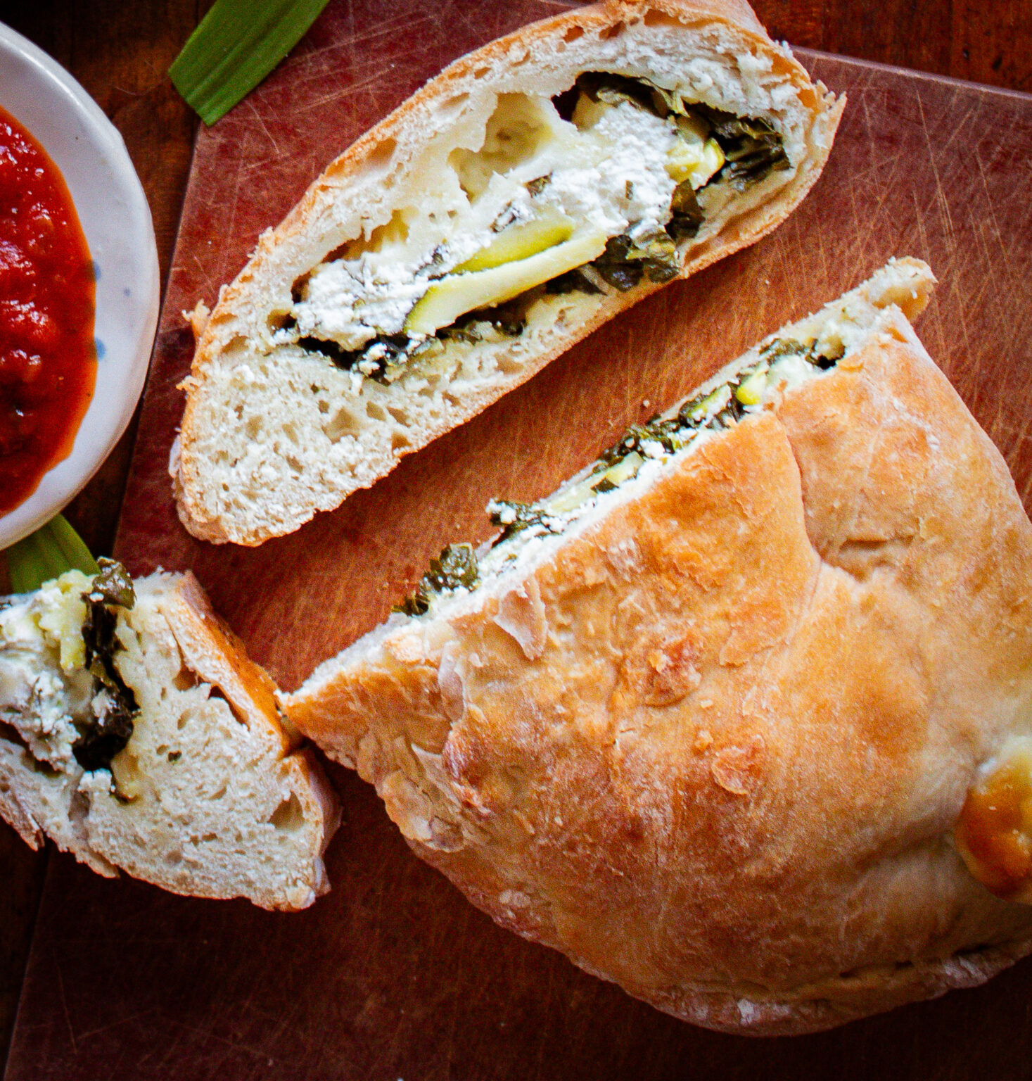Foraged Feast: Ramp Vegetable Ricotta Calzone with Zucchini and Kale ...