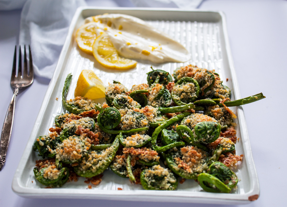 How to Cook Crispy Fiddlehead Ferns Appetizer with Zesty Lemon - The ...