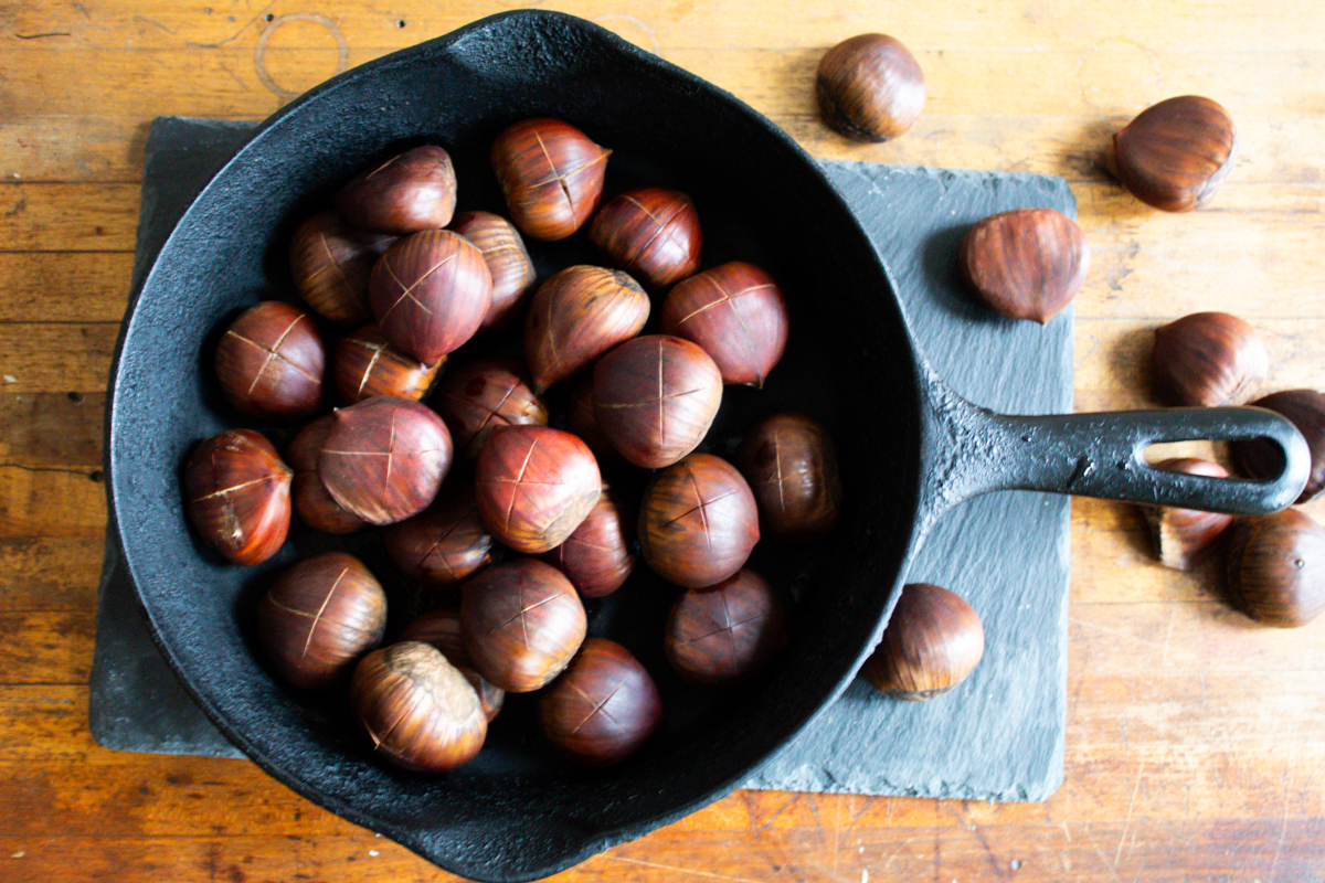 Oven Roasted Chestnuts with Buttery Cinnamon Topping - The Sifted Field